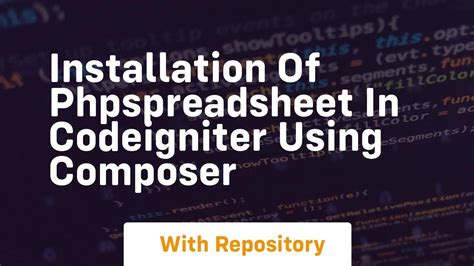 Installation Of Phpspreadsheet In Codeigniter Using Composer Youtube