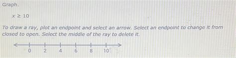 Graph X 10 To Draw A Ray Plot An Endpoint And Select An Arrow