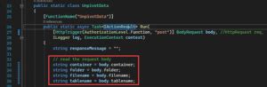 How To Specify The Format Of The Request Body Of An Azure Function