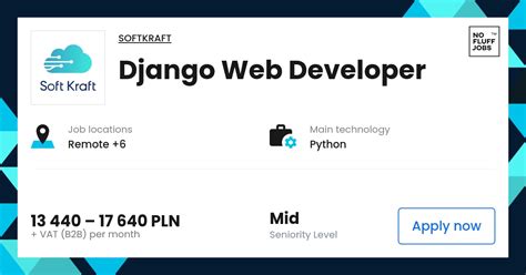 django web developer job backend softkraft remote no fluff jobs