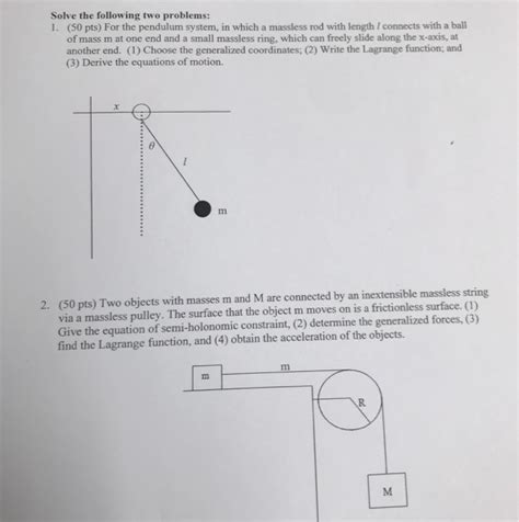 Solved Solve The Following Two Problems 1 50 Pts For The Chegg Com