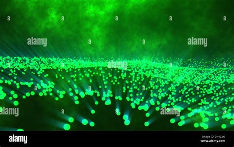 Bokeh Green Particle Abstract Background Particle With Depth Of Field And Bokeh In Cyber