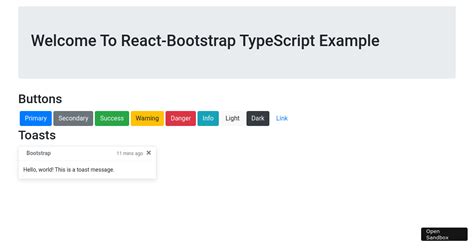 React Bootstrap Examples Codesandbox
