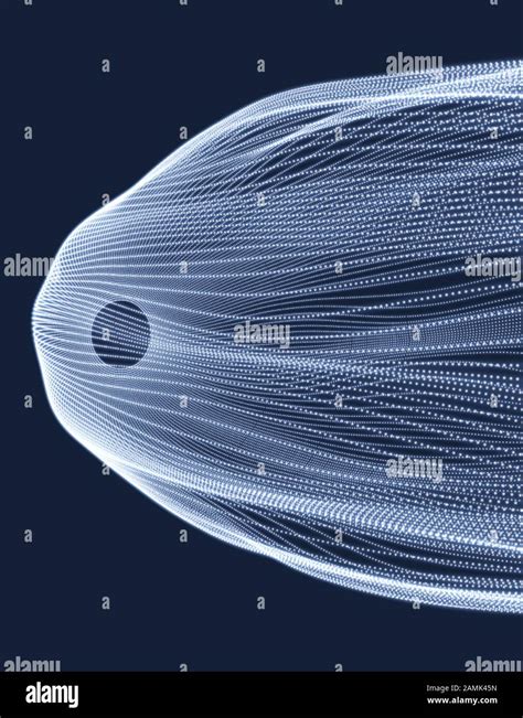 Array With Dynamic Particles D Technology Style Abstract Background Vector Illustration