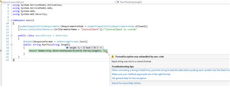 Json Getjson Call A Service Exception In Service Stack Overflow