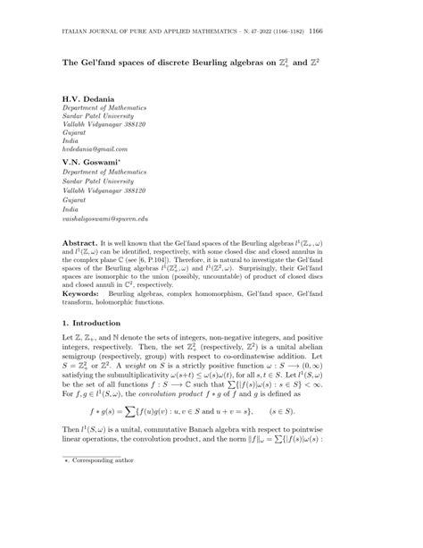 Pdf The Gelfand Spaces Of Discrete Beurling Algebras On Z2 And Z2