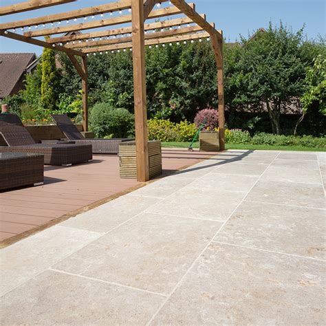 Dijon Blend Tumbled Limestone Paving Dijon Limestone