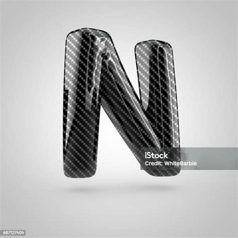 블랙 카본 편지 N 대문자 흰색 배경에 고립 0명에 대한 스톡 벡터 아트 및 기타 이미지 0명 3차원 형태 가벼운 Istock