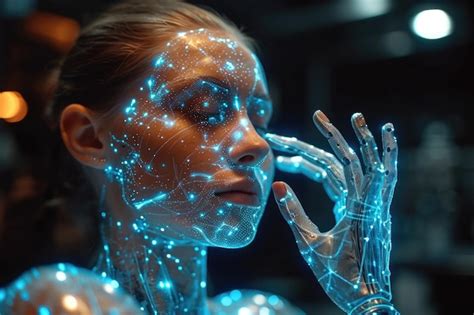premium ai image the girl s face is covered with strands of an