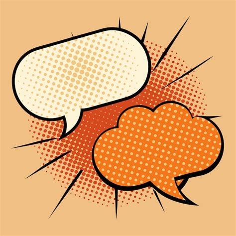 하프톤 배경으로 만화 책 연설 거품 프리미엄 Ai 생성 벡터