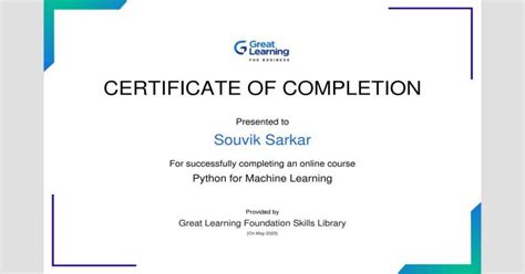 Sarkar Souvik On Linkedin Souvik Sarkar Successfully Completed Python For Machine Learning Course