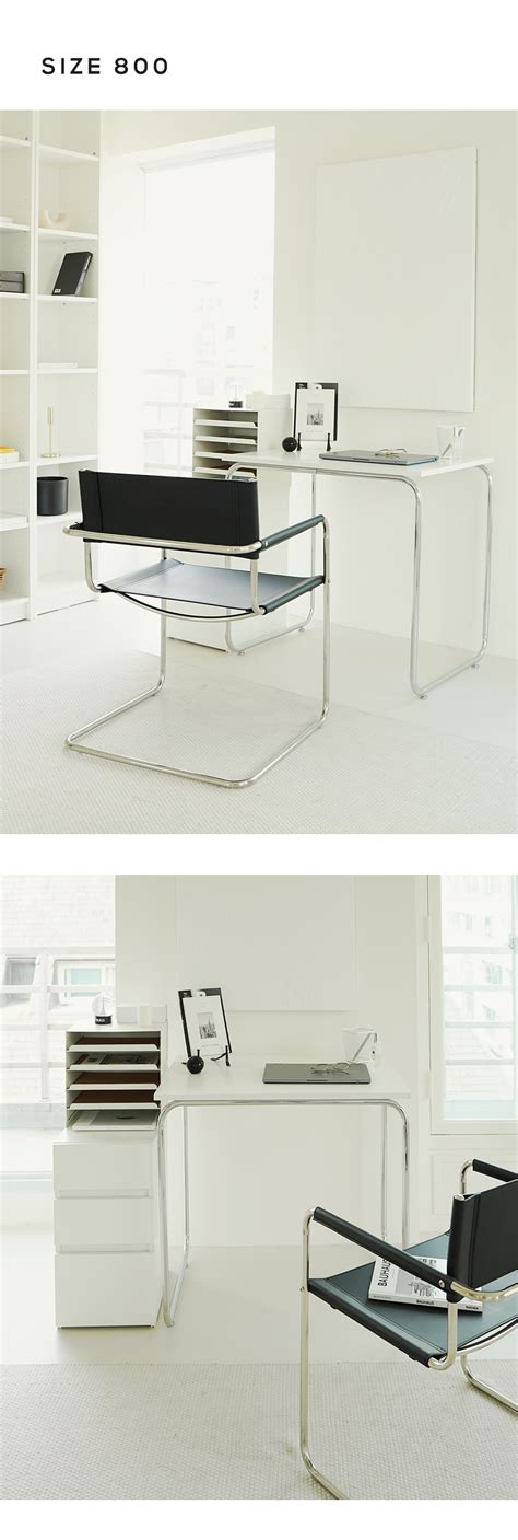 펜슬하우스 임스 미드센추리모던 화이트 책상 라운드 스틸 테이블 3si