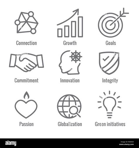 Core Values Outline Or Line Icon Conveying Integrity Purpose Stock Vector Image Art Alamy