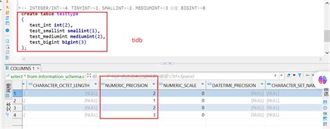 Inconsistent Numericprecision Field Precision In Tidb System Table