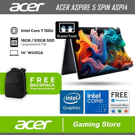 Jual Acer Aspire Spin Asp Mtn Kv Touch Core U Gb Gb W Ohs Wuxga Pen In