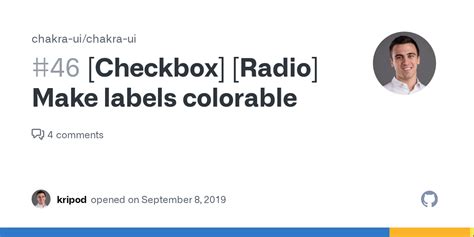 Checkbox Radio Make Labels Colorable · Issue 46 · Chakra Uichakra Ui · Github