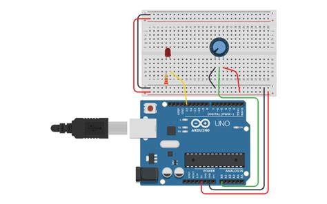 Circuit Design Potentiometer Analog Input With Arduino Tinkercad