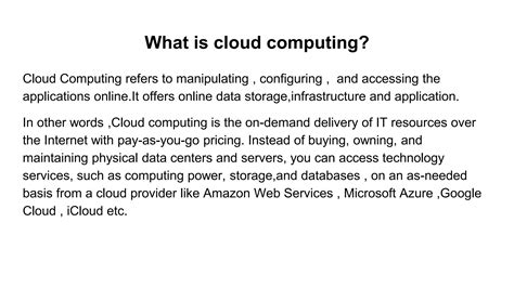 Presentation On Cloud Computing Pptx Free Download