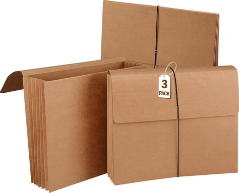 3 Packs Expanding File Pockets With Flap Heavy Duty Expandable Folder Bag Expanding