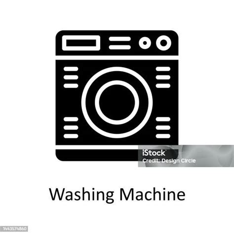 세탁기 벡터 솔리드 아이콘 디자인 그림입니다 흰색 배경에 하우스키핑 기호 Eps 10 파일 가정 생활에 대한 스톡 벡터 아트 및 기타 이미지 Istock