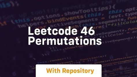 Leetcode 46 Permutations Youtube Leetcode 46 Permutations Youtube