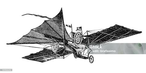 헨슨 1842의 공중 증기 운송 비행 기계 소형 항공선에 대한 스톡 벡터 아트 및 기타 이미지 소형 항공선 19세기 19세기 스타일 Istock