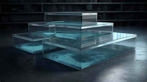 투명 유리 큐브 3d 인쇄 그림 회색 배경 마이크로에서 격리된 얼음 땅의 입방체 얼음 풍경 입방체 조각의 3d 그림 고화질