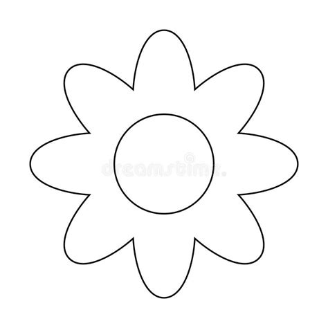 Flower Simple Line Dashed Line Floral Icon Flower Outline Shape Flora Dot Stroke Stock Vector