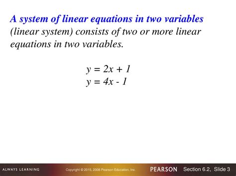 Chapter 6 Systems Of Linear Equations Ppt Download