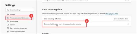 how to clear browsing history on exit in microsoft edge
