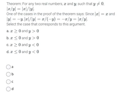 Solved Theorem For Any Two Real Numbers X And Y Such That Chegg