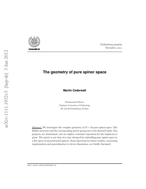 Pdf The Geometry Of Pure Spinor Space