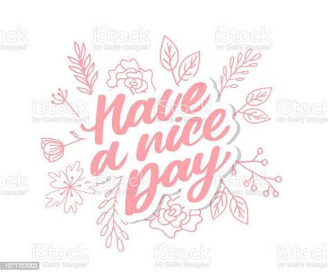 즐거운 하루 보내세요 손으로 그려 글자 흰색 배경에 고립 포스터 인사말 카드 배너 디자인 요소입니다 벡터 일러스트 레이 션 0