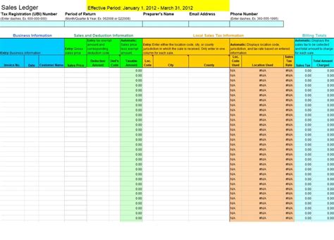 Free Sales Ledger Template Free Excel Templates