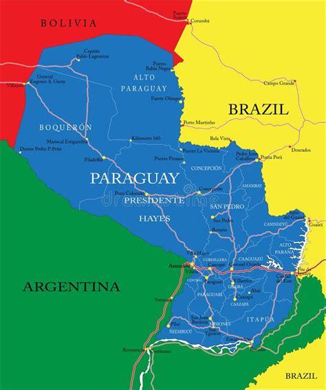 巴拉圭地图 向量例证 插画 包括有 映射 国家（地区） 剪影 例证 巴拉圭 绘图 向量 城市 37175179