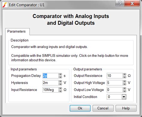 Comparator With Analog Inputs And Digital Outputs