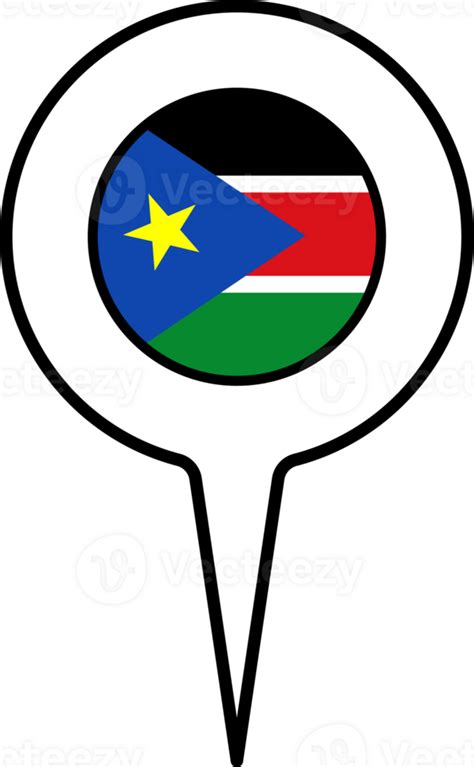 South Sudan Flag Map Pointer Icon 24076336 Png