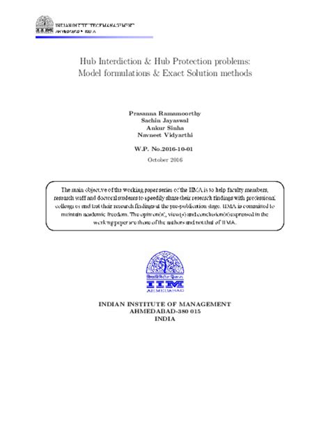 Pdf Hub Interdiction And Hub Protection Problems Model Formulations
