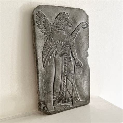 Nisroch Assyrian Eagle God Hand Made Cement Archaeological Etsy Uk