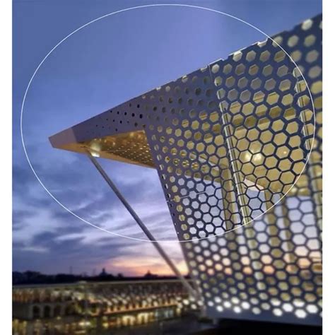 Perforated Metal Grille Cladding Perforated Rectangular Plate Cladding With Round Holes