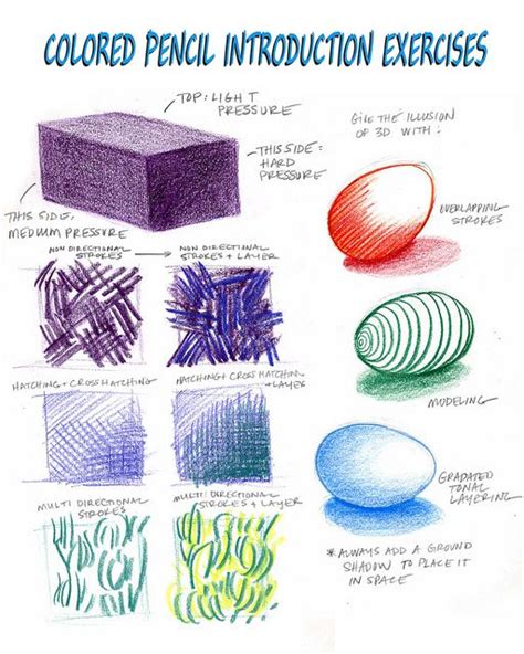 Pencil Exercises Color Pencil Drawing Colored Pencil Techniques