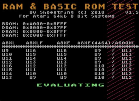 Shoestrings Atari 8bit Ram Tester
