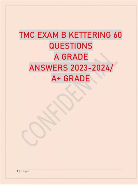 TMC EXAM B KETTERING QUESTIONS AN ANSWERS Stuvia US