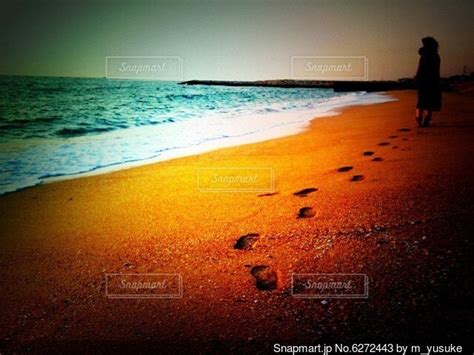 夕暮れの海で遊ぶ子供の写真・画像素材[6272443] Snapmart（スナップマート）