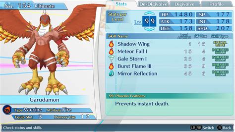 Garudamon Digimon Digimon Story Cyber Sleuth Hacker S Memory Complete Edition Grindosaur