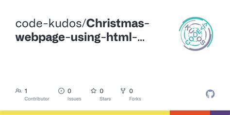 Github Code Kudos Christmas Webpage Using Html Css And Js