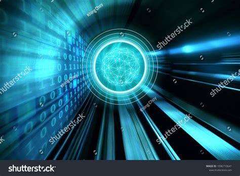 High Speed With Binary Code Numbers On Motion Blurred Path Or Track Speed And Faster Digital