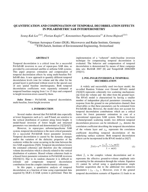 Pdf Quantification And Compensation Of Temporal Decorrelation Effects