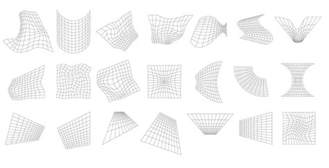 Premium Vector Geometric Grids On White Surface Set