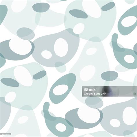 물 형태의 둥글고 길쭉한 인물 형태의 다양한 요소가 있는 추상적인 파란색 패턴 곡선 타원형 모양이 있는 혼란스러운 벡터 텍스처 직물과 종이에 인쇄 선물 포장 바닷속에 대한